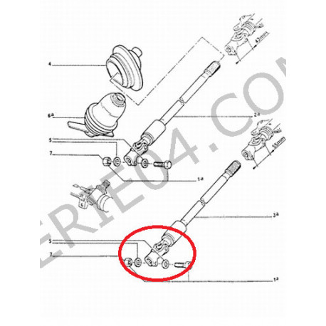 croisillon de cardan de colonne de direction 15x15 - SERIE04 SARL